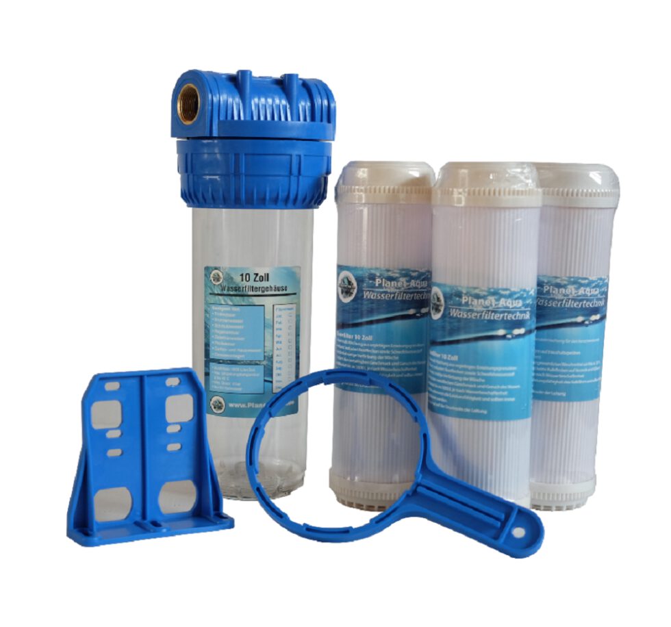 Wasserfilter Filtergehäuse SET 10 Zoll inkl 3 Kalkfilter ANTI KALK ...